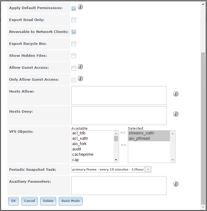 Enabling Shadow Copies on FreeNAS Personal Shares - Basil's Tech Diary